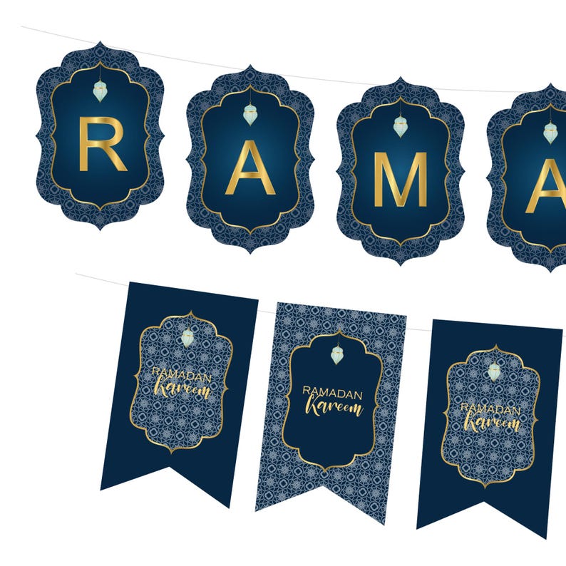 Ramadan Eid Mubarak Decor Bunting, Garland, Flag Banner Decoration ...