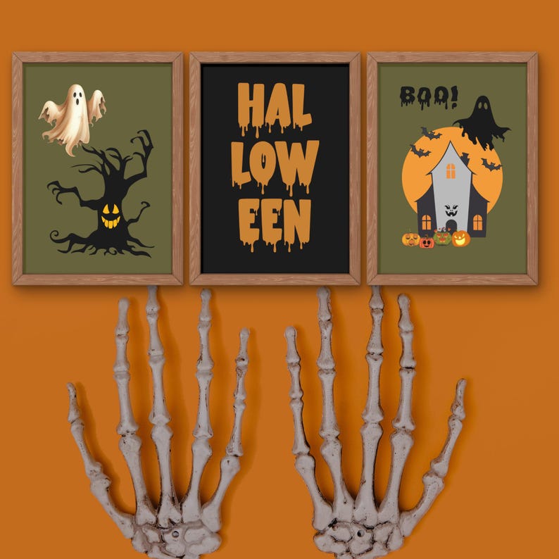 Spooky Halloween Prints Collection – Haunted House Decor (digital ...
