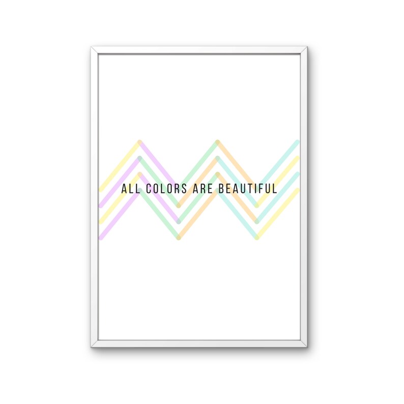 Inspirational Rainbow Pastel Art Prints: Geometric Wall Decor (set of 4 ...