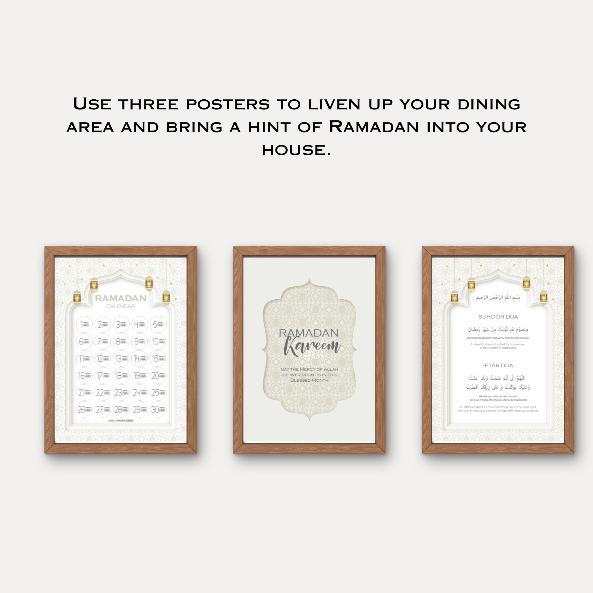 Ramadan Wall Art Set of 3 Wall Art Poster Suhoor Iftar Dua, Ramadan ...