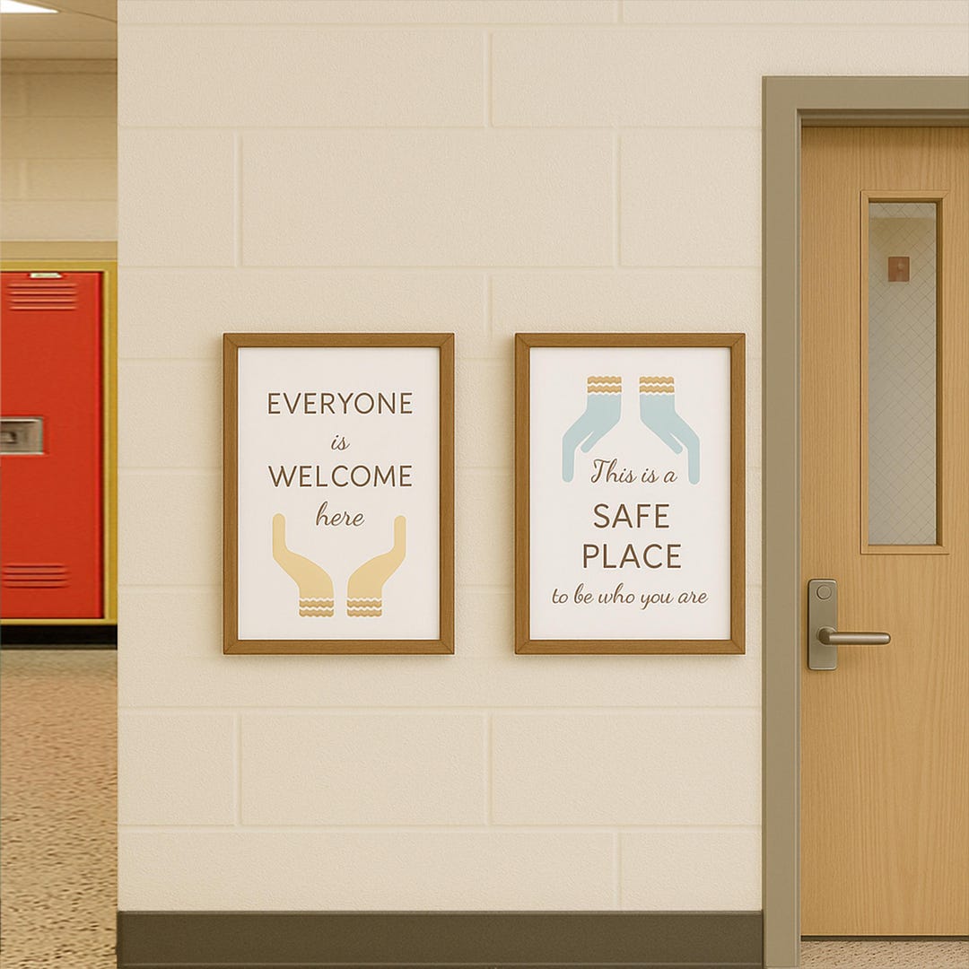 Everyone is Welcome Here Wall Art Printable, Classroom Diversity Sign ...