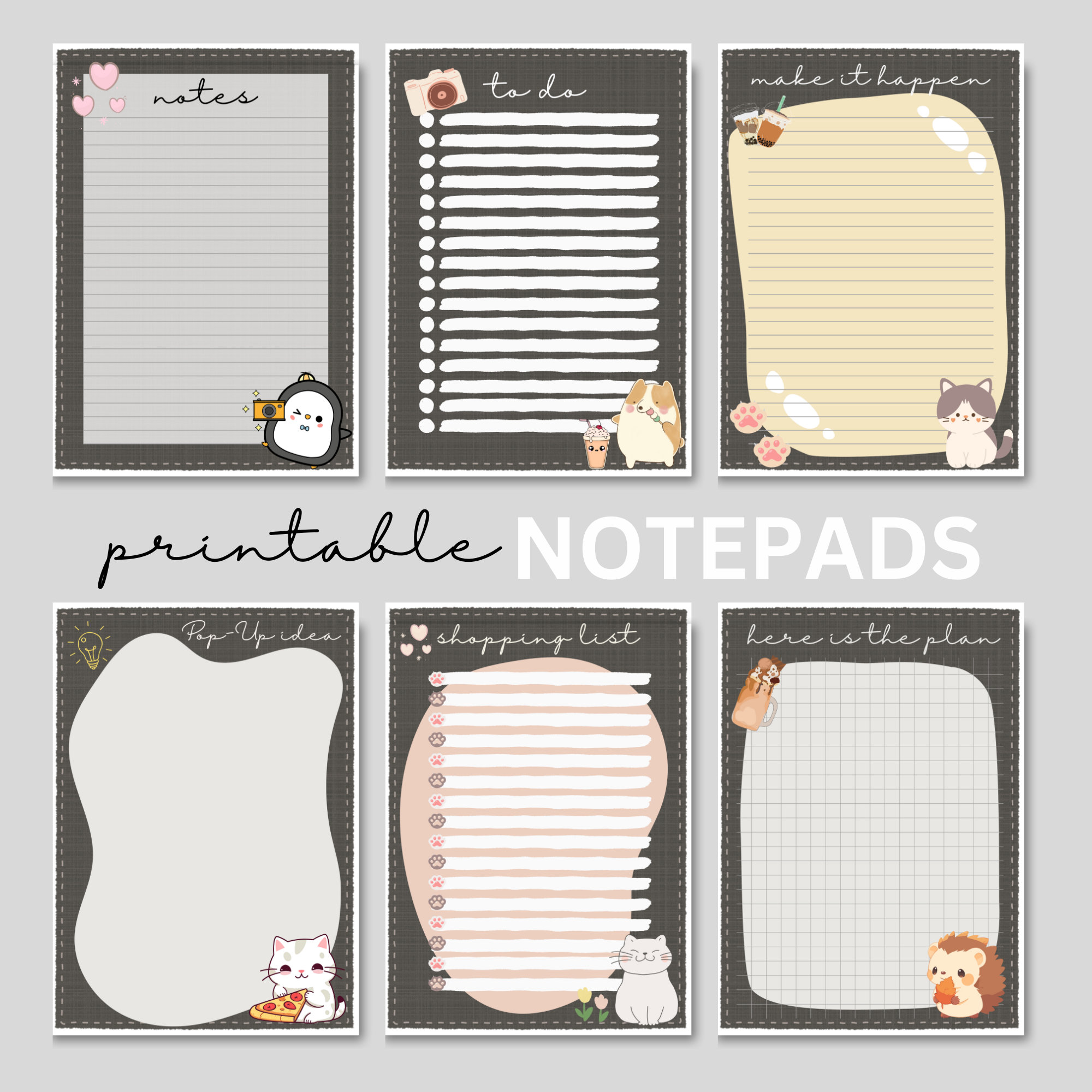 Kawaii Memo Sheet, Notepads, Notebooks, Stationery. Student Planner ...