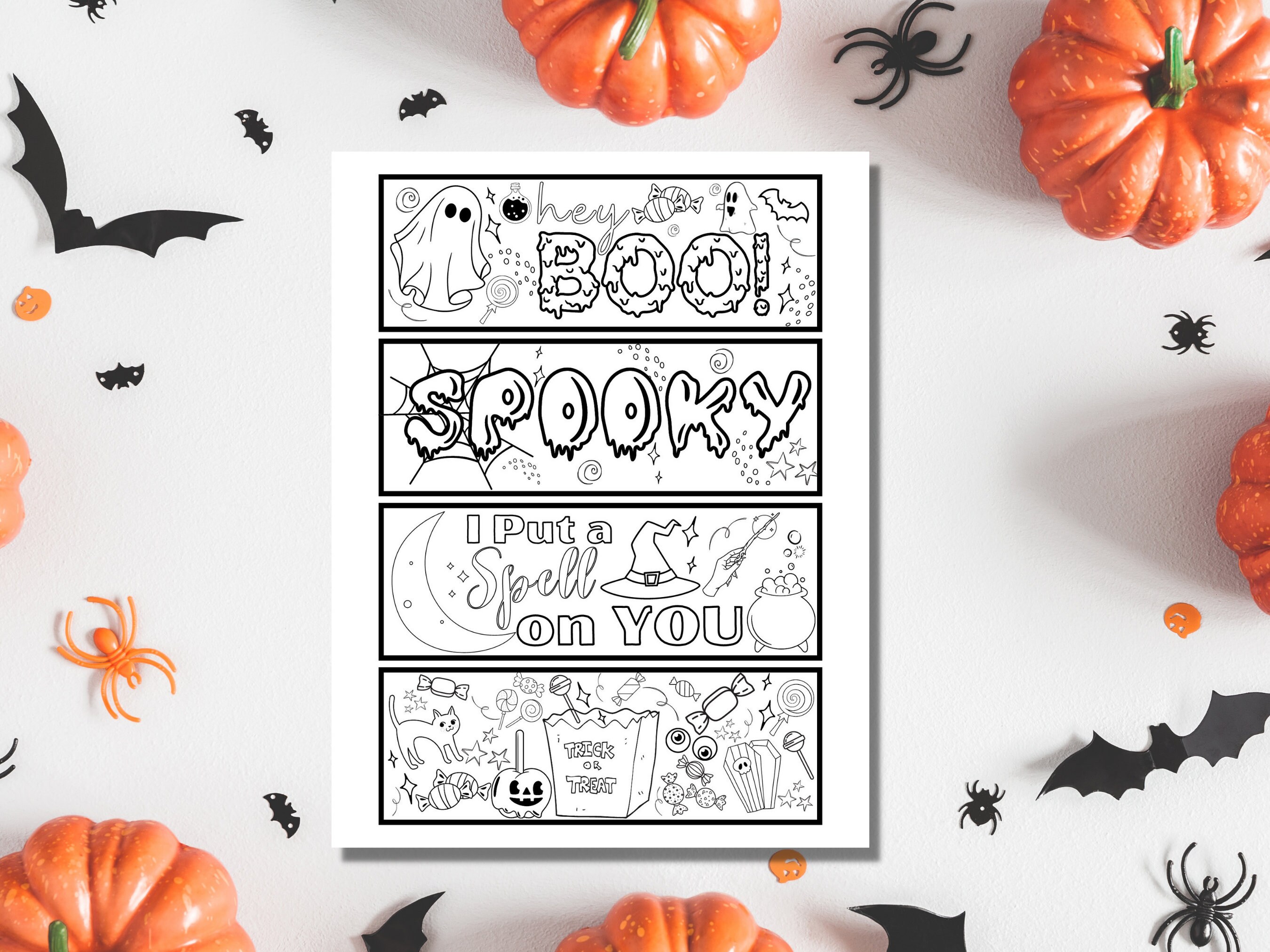 Halloween Printable Bookmarks,coloring Bookmarks, Coloring for Kids ...
