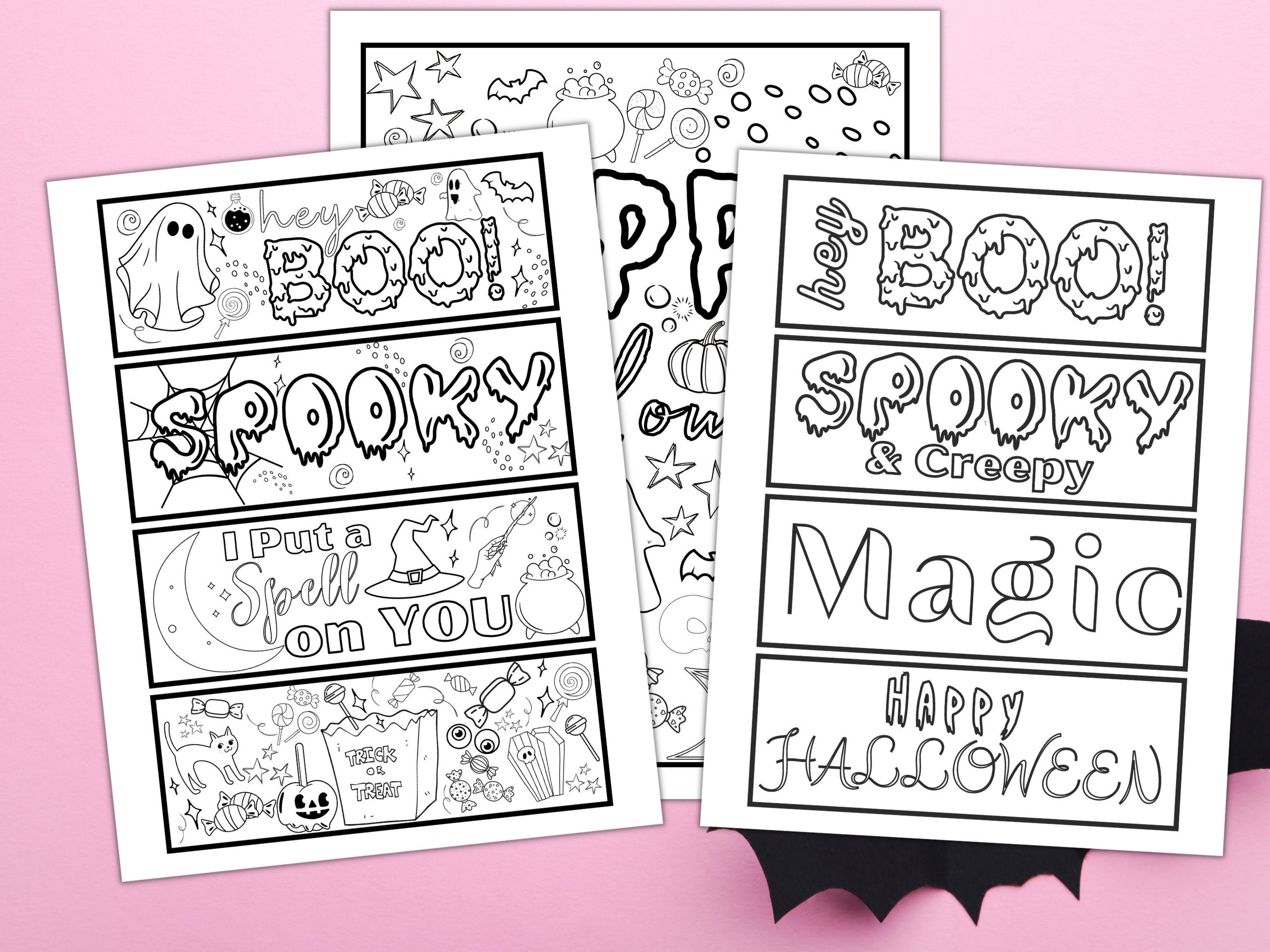Halloween Printable Bookmarks,coloring Bookmarks, Coloring for Kids ...