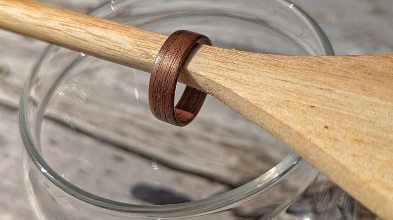 Handmade American Walnut Bentwood Ring With a Danish Oil and Beeswax ...