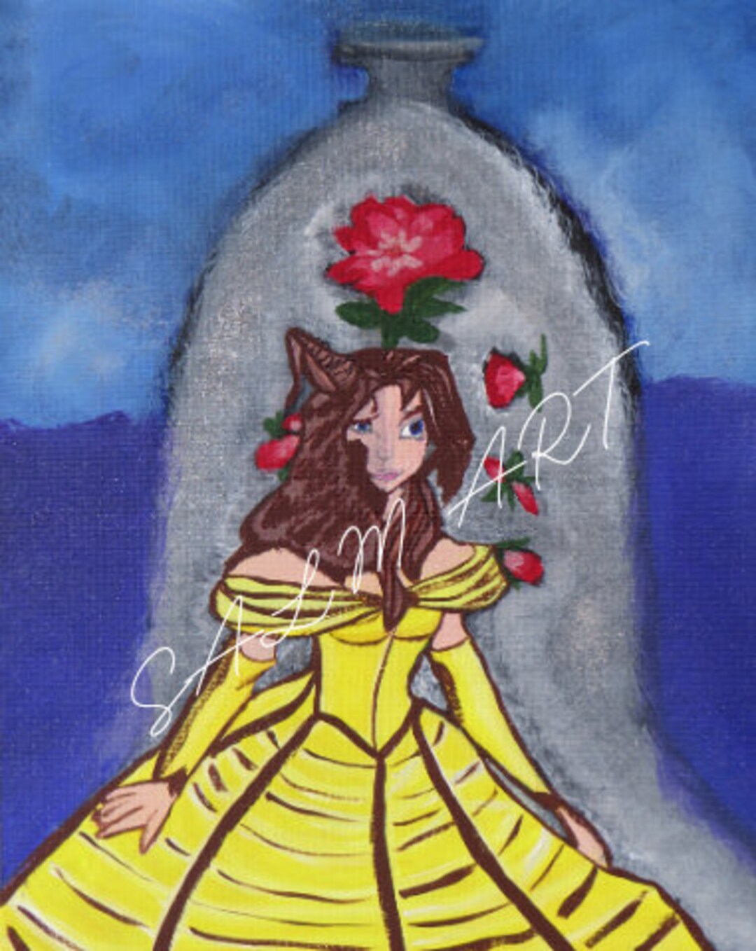 Beautiful Beast Beauty and the Beast Inspired Acrylic Painting on ...