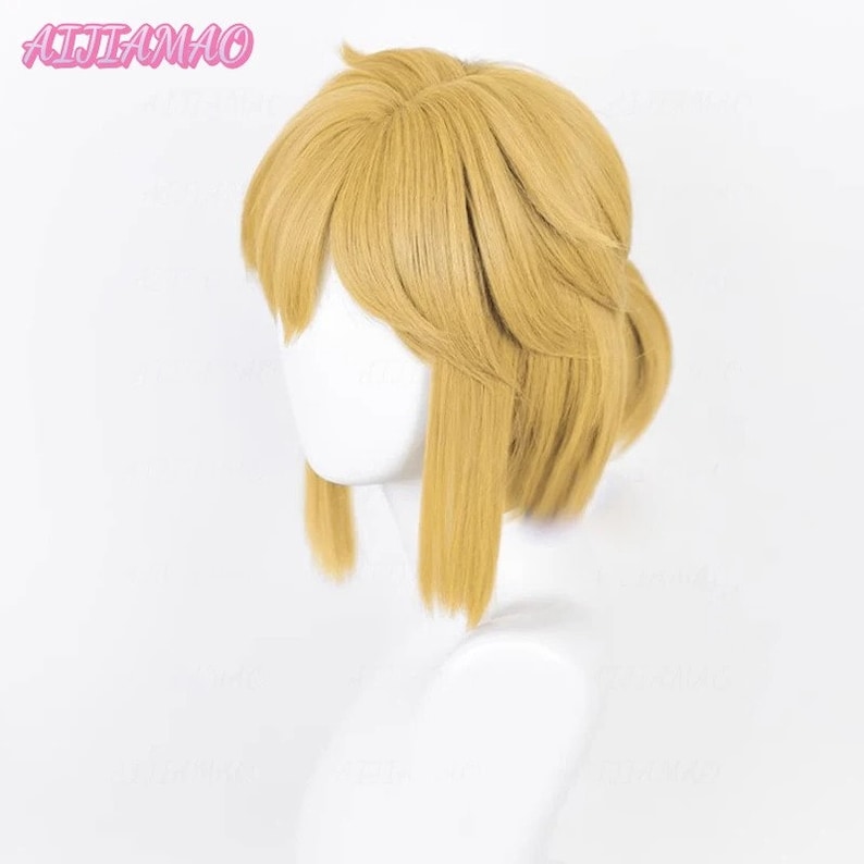 Zelda Link Wig With Ear,blonde Synthetic Wig With Bangs,costume Wig ...