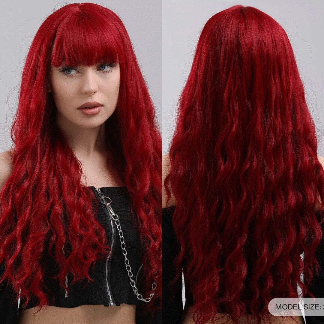 Red Curly Long Hair Red Hair Wig Wavy Heat Resistant Wig - Etsy
