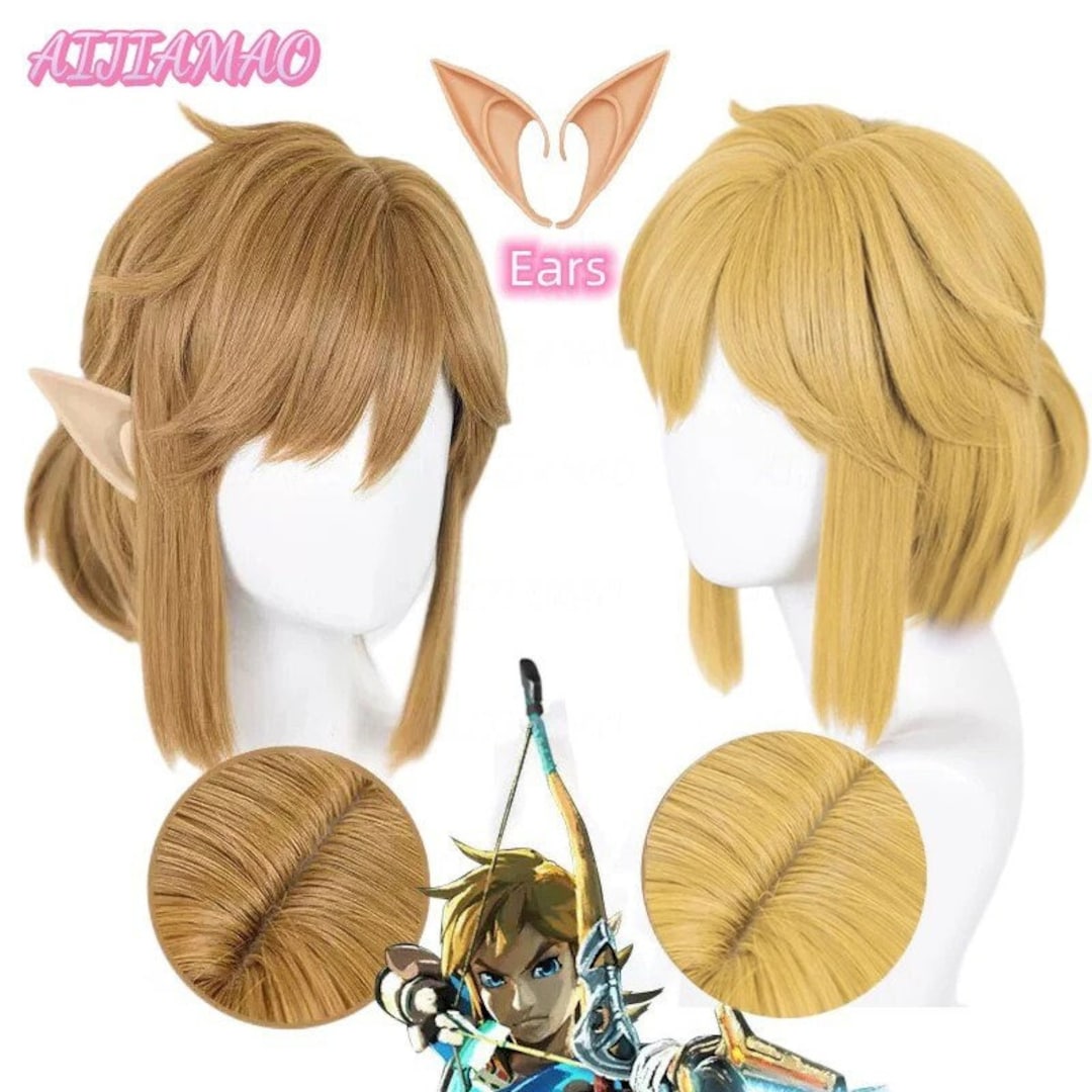 Zelda Link Wig With Ear,blonde Synthetic Wig With Bangs,costume Wig ...