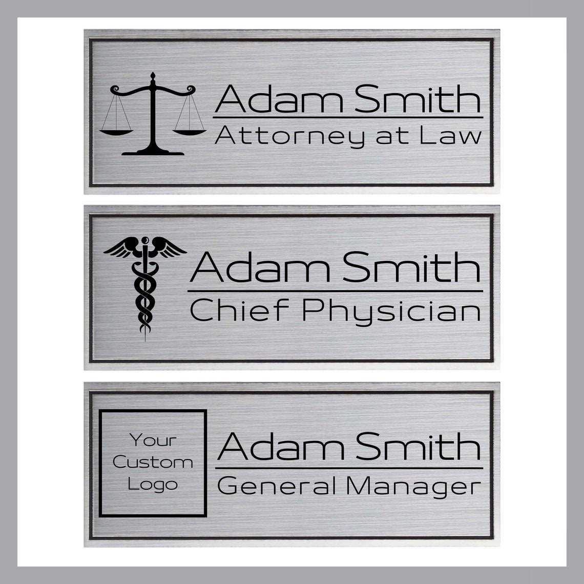 Personalized Luxury Desk Name Plate Black Glass Desk Name Plate With ...