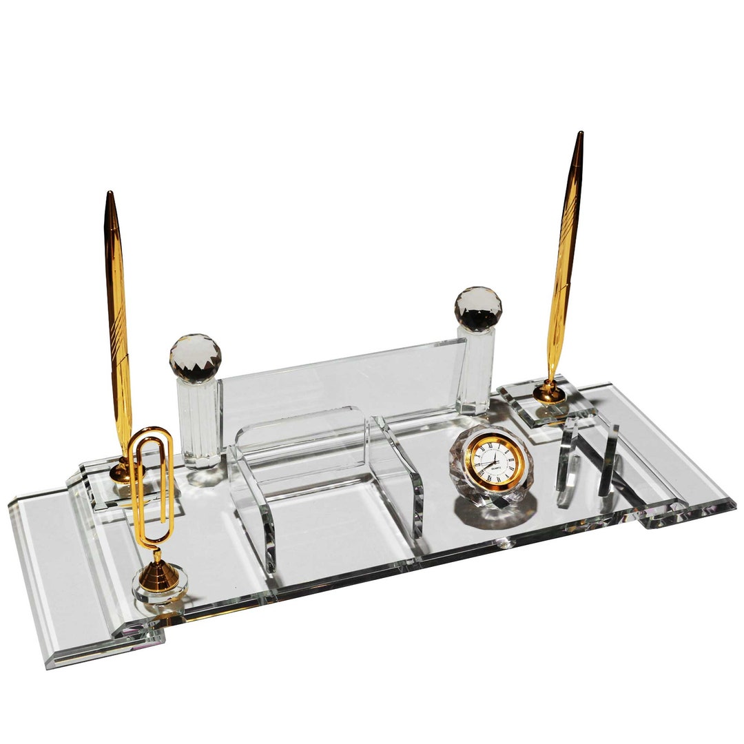 Personalized Luxury Desk Name Plate Clear Glass Desk Name Plate With ...