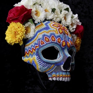 Hand Beaded Skull Mask. Day of the Dead Mask. Masquerade Mask. Mask for ...