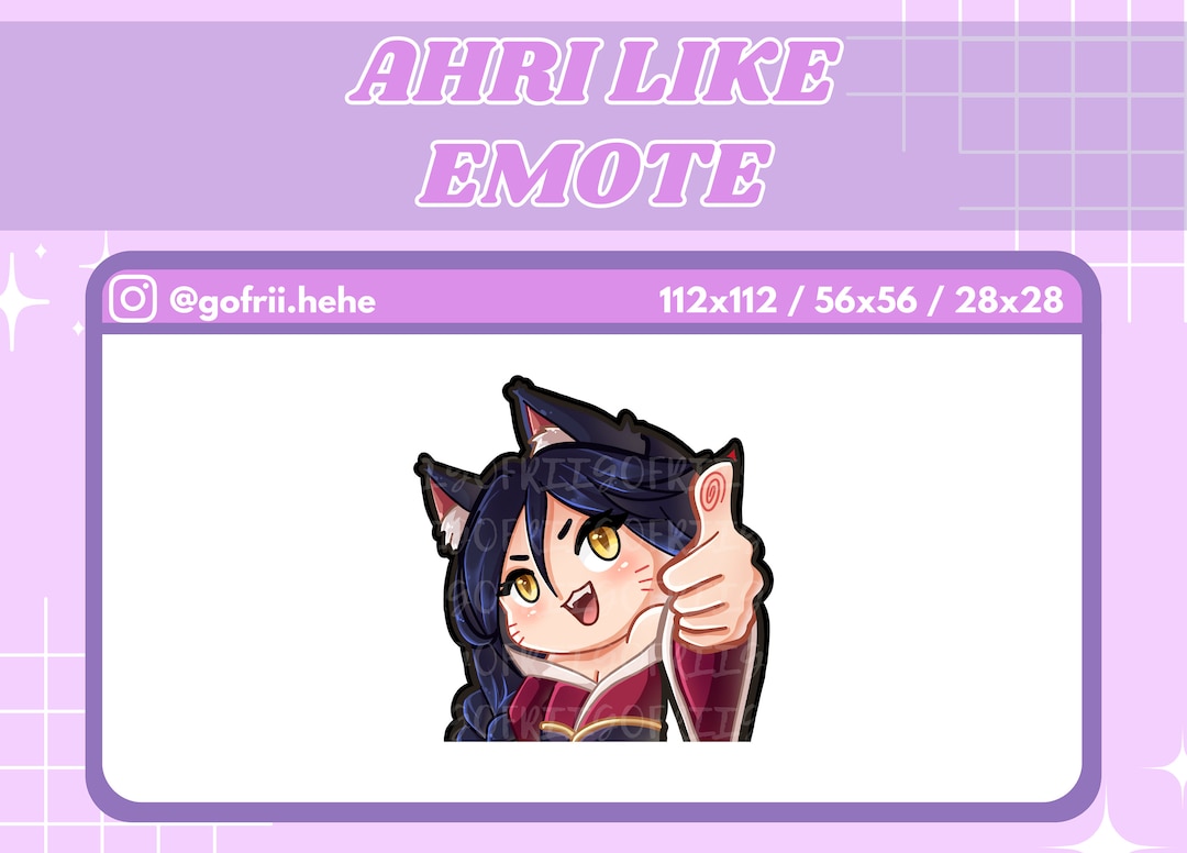 Chibi Ahri League of Legends Like Emote - Etsy