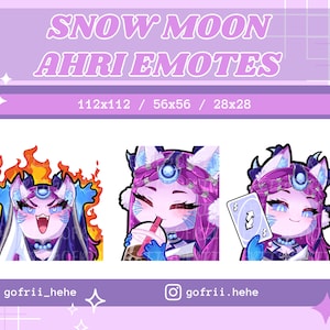 Snow Moon Ahri Emote Pack for Twitch/youtube/discord | Streamig ...