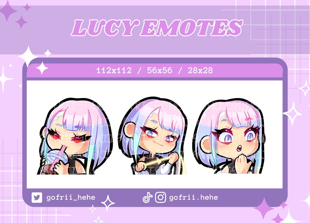 Lucy Emote Pack for Twitch/youtube/discord | Streamig | Gaming ...