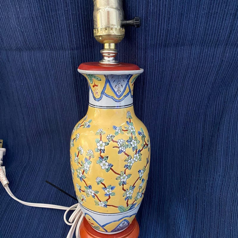 Famille Rose Porcelain Lamp - Etsy