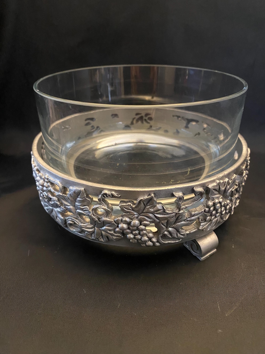 Seagull Pewter and Glass 2-piece Serving Bowl - Etsy