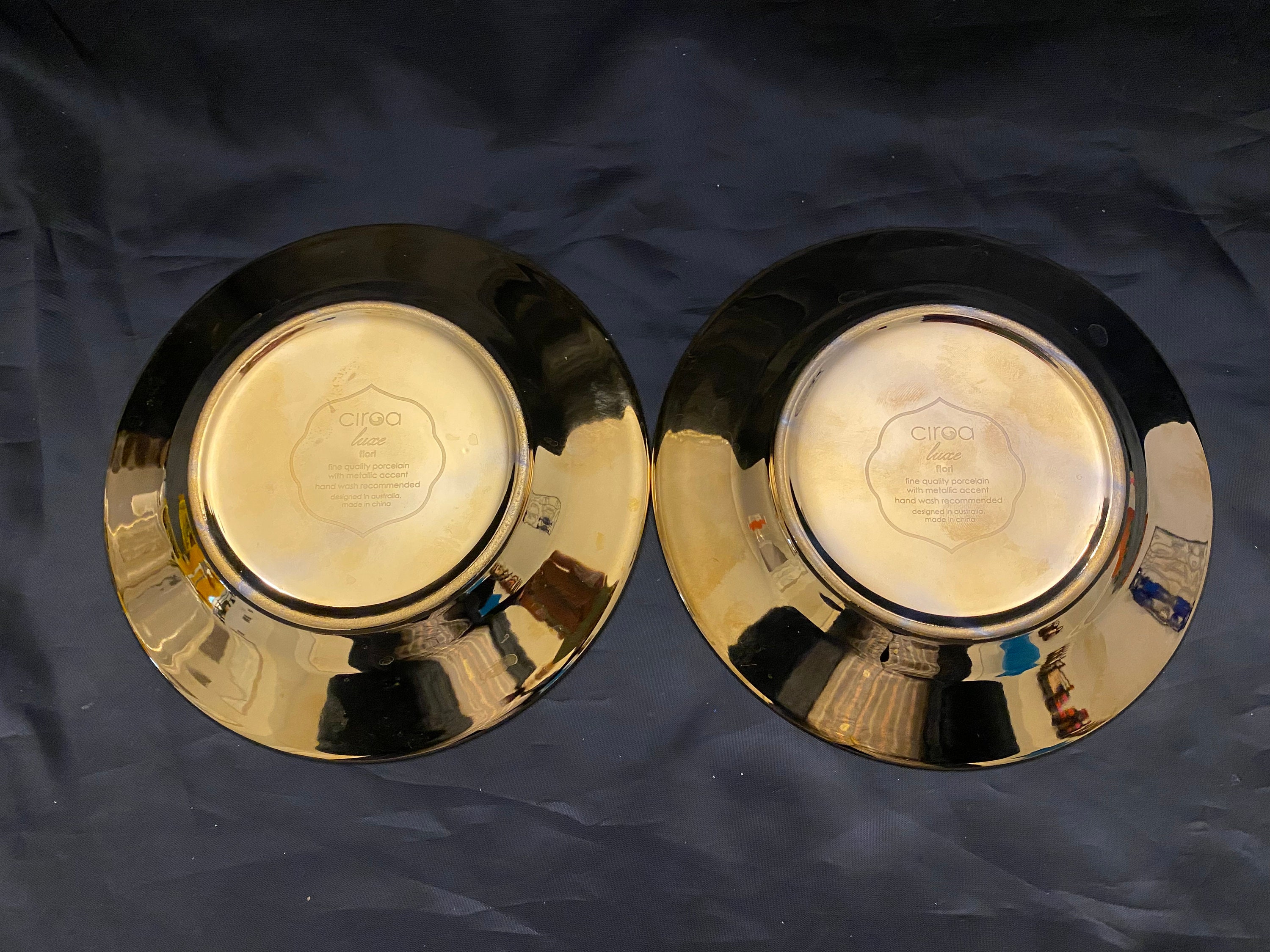 Ciroa Luxe Fiori Porcelain Side Plates Swirl Scroll - Etsy