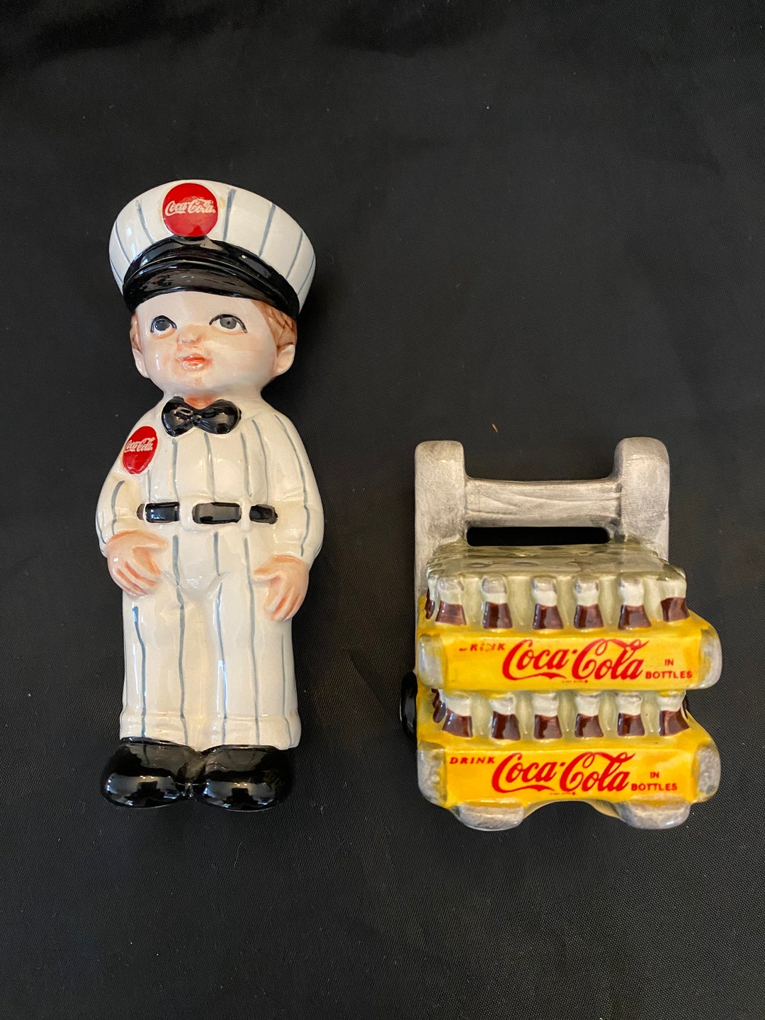Coca-cola Delivery Man With Cart Salt and Pepper Shakers - Etsy