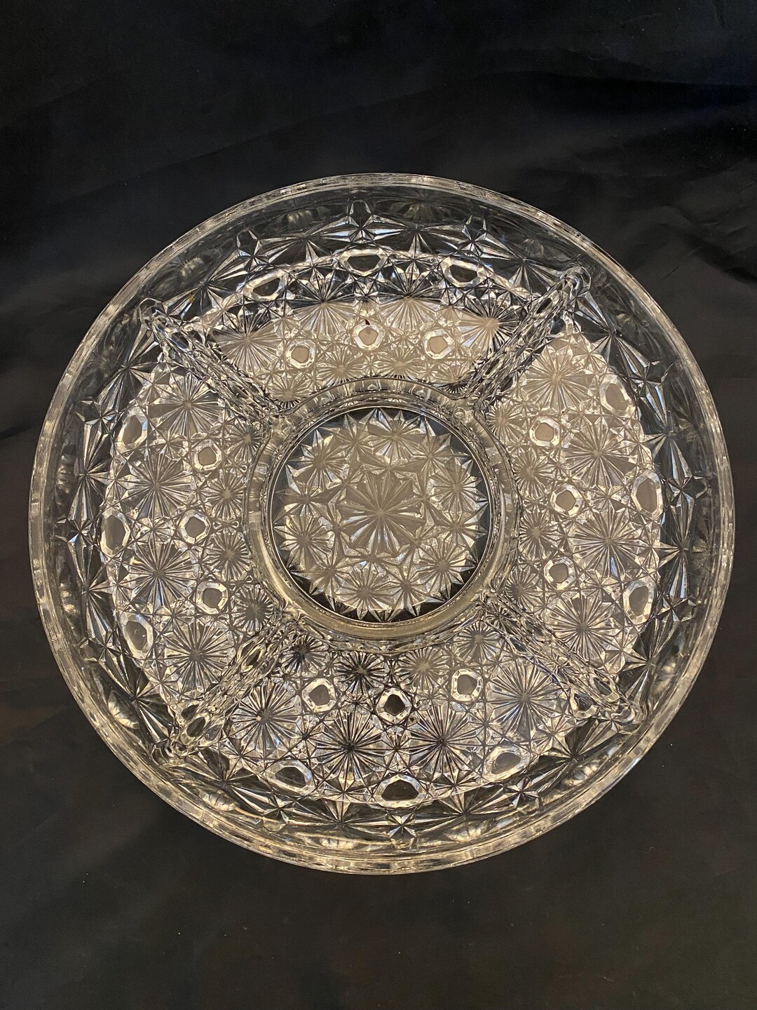 VTG Glass Daisy and Button Pattern Round 5-part Relish Dish - Etsy