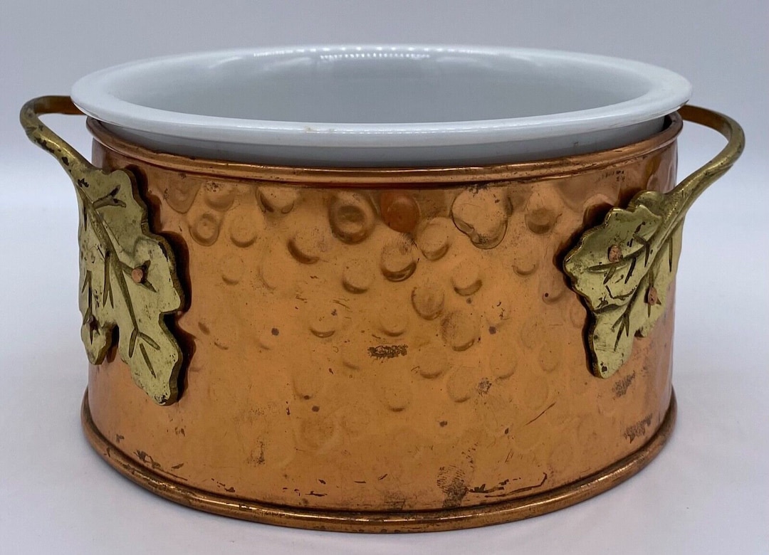 Teleflora Porcelain Hammered Copper Casserole Dish - Etsy