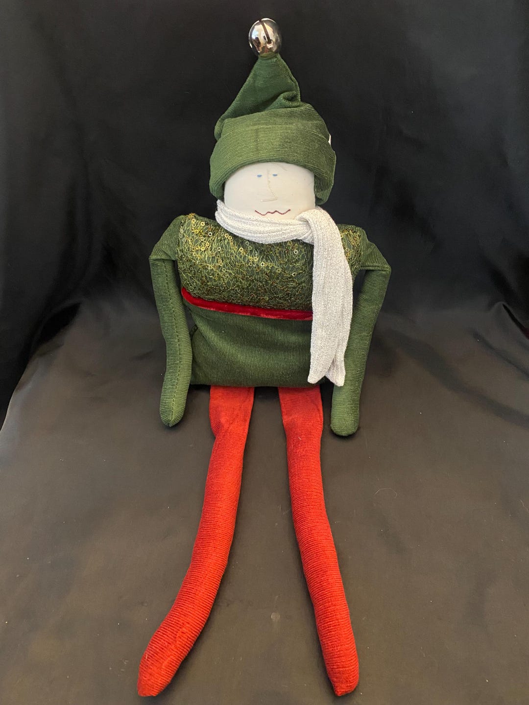 Woof and Poof Elf Christmas Decor - Sequined Top, Scarf - Etsy
