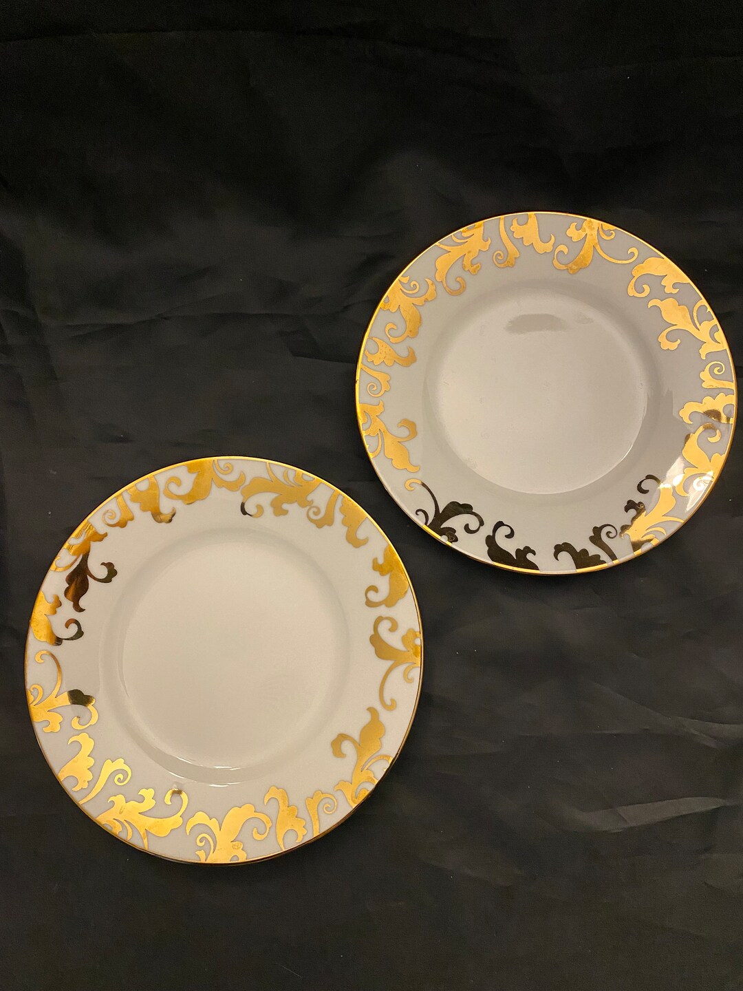 Ciroa Luxe Fiori Porcelain Side Plates Swirl Scroll - Etsy