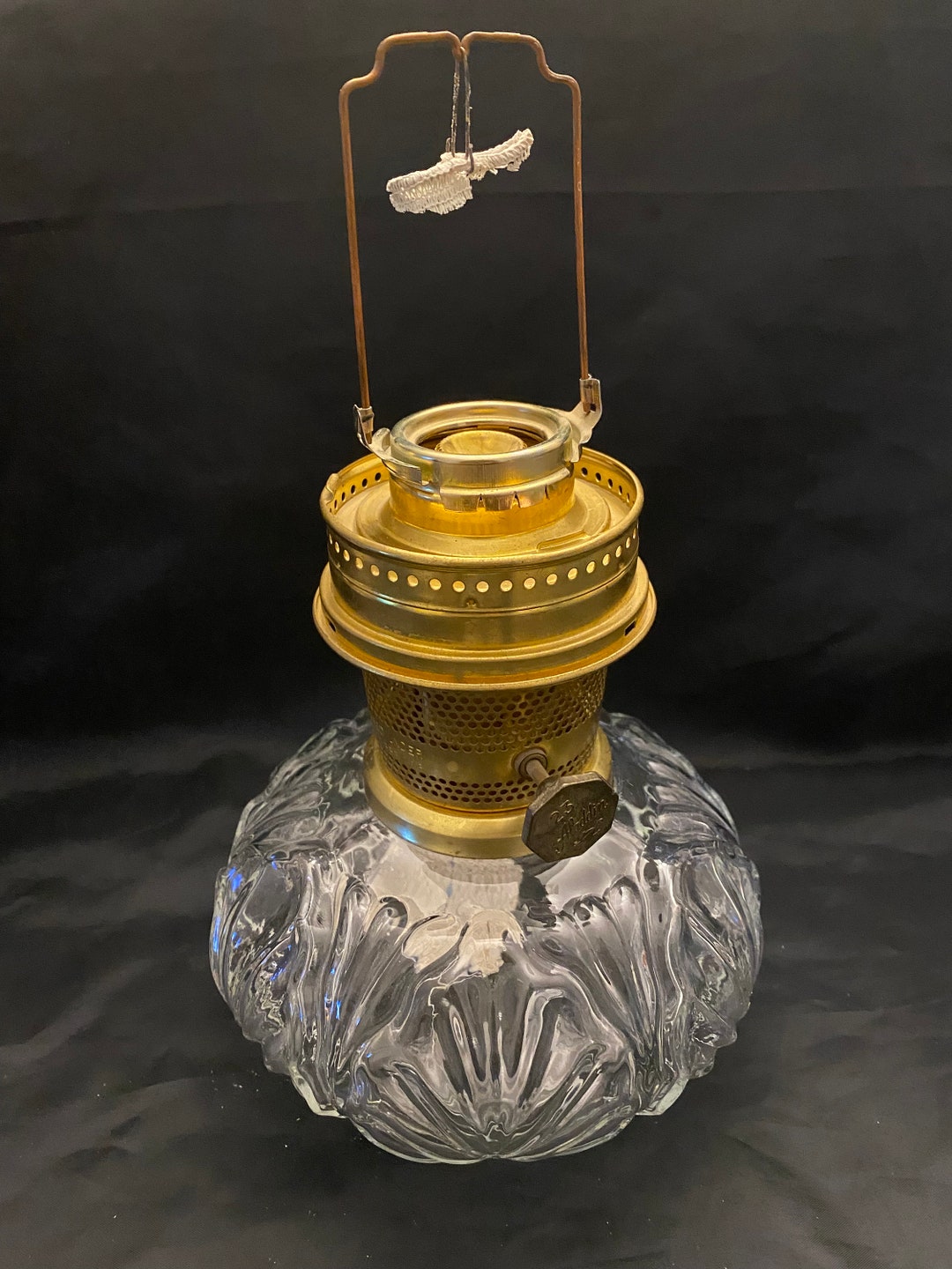 Aladdin Genie II Lamp Base Clear Glass & No. 23 Brass Burner - Etsy
