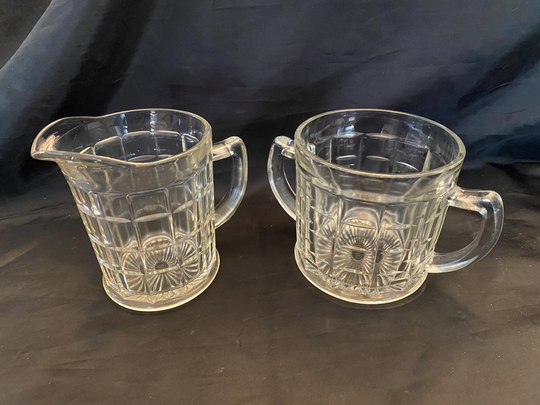 VTG Hazel Atlas Colonial Block Creamer and Sugar - Etsy