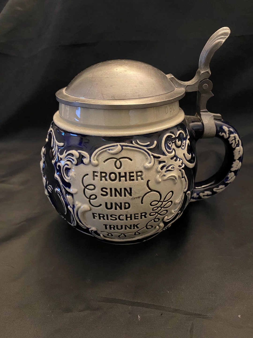 VTG German Ceramic Beer Stein With Pewter Lid - Etsy