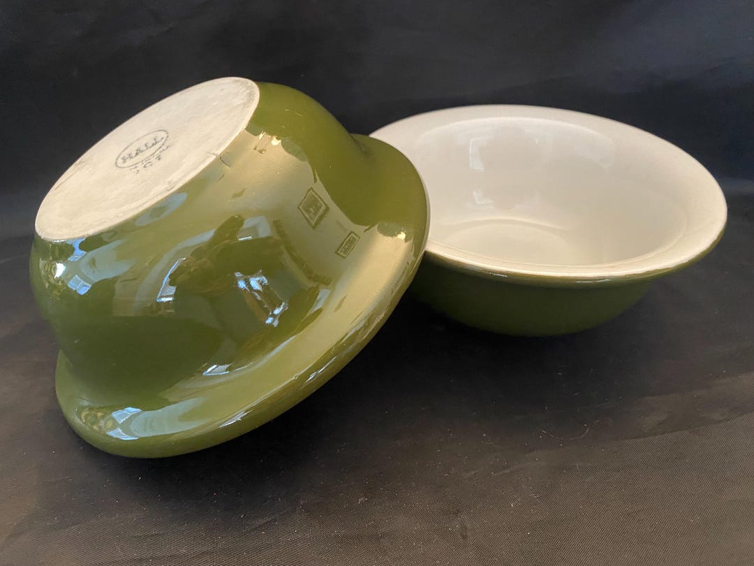 Olive Green Hall Pottery Bowls 391 - SET OF 2 - Etsy
