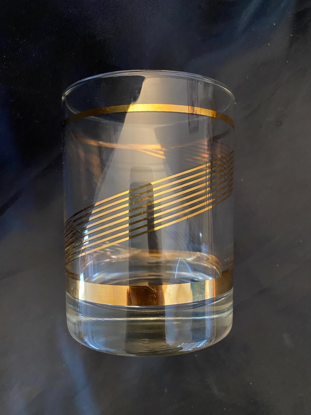 Libbey Lifestyles Crystal Glass - 22k Gold Striping - Etsy