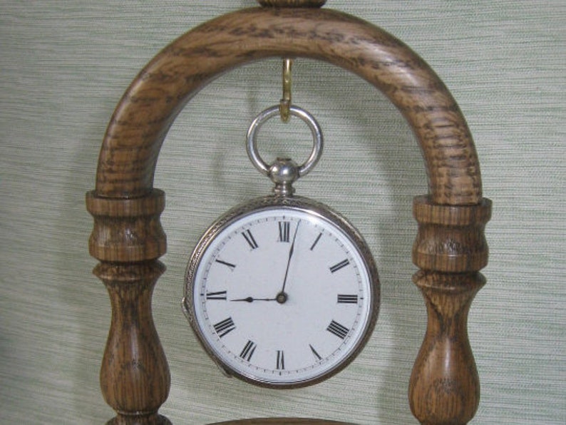 Pocket Watch Glass Display Dome Stand in Light Oak, Dark Oak, or ...