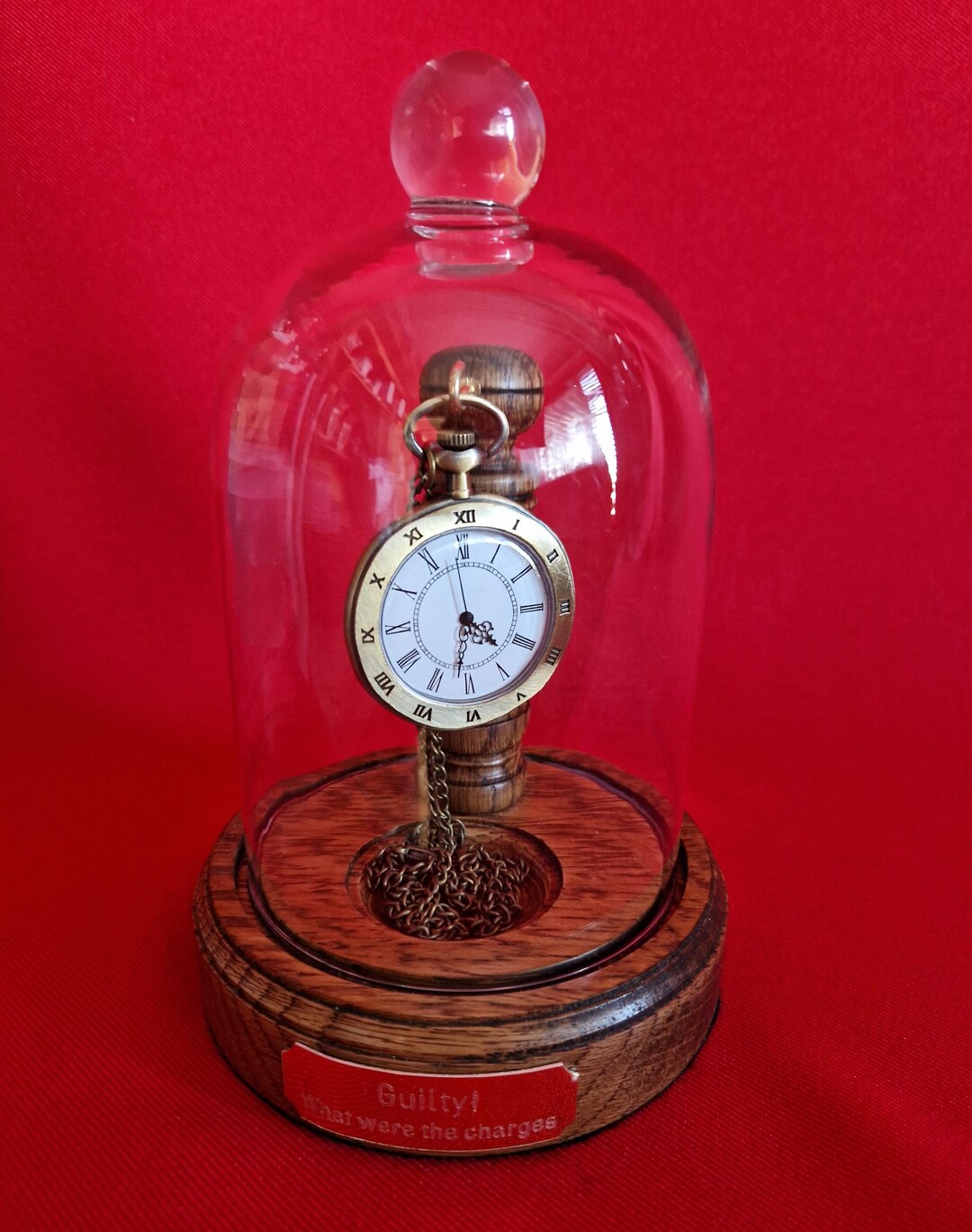 Glass Pocket Watch Stand Display Done Engraved Free in Mahogany or ...