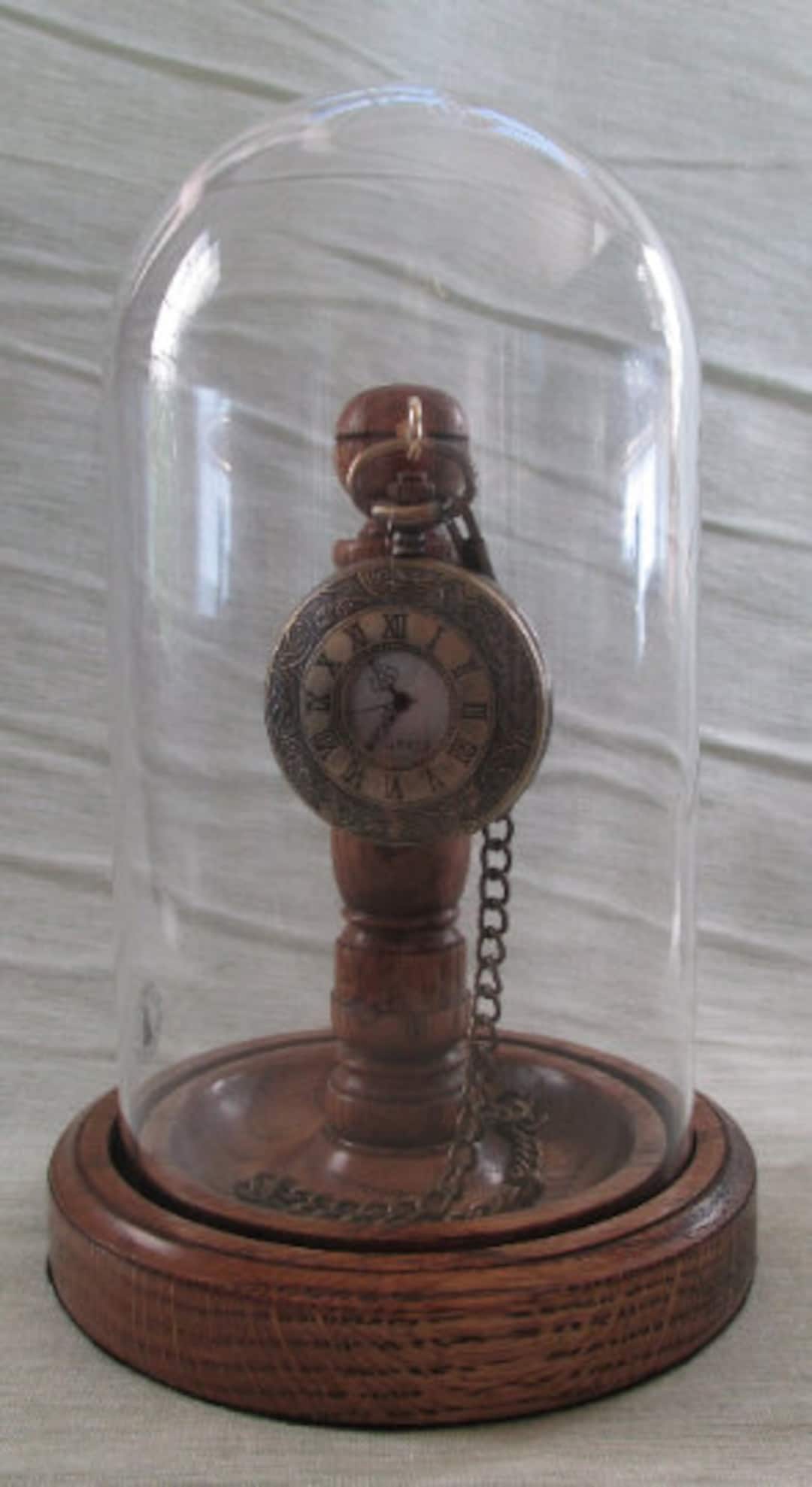 Pocket Watch Glass Display Dome Stand Single or Double Hanger in Dark ...