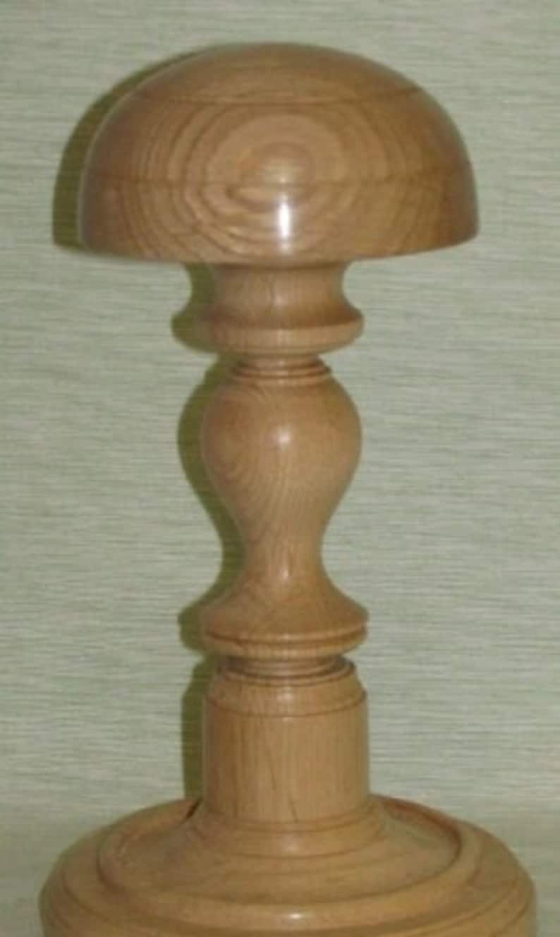 Short Wig Hat Stand Engraved Wooden Hardwood Dark or Light Oak ...