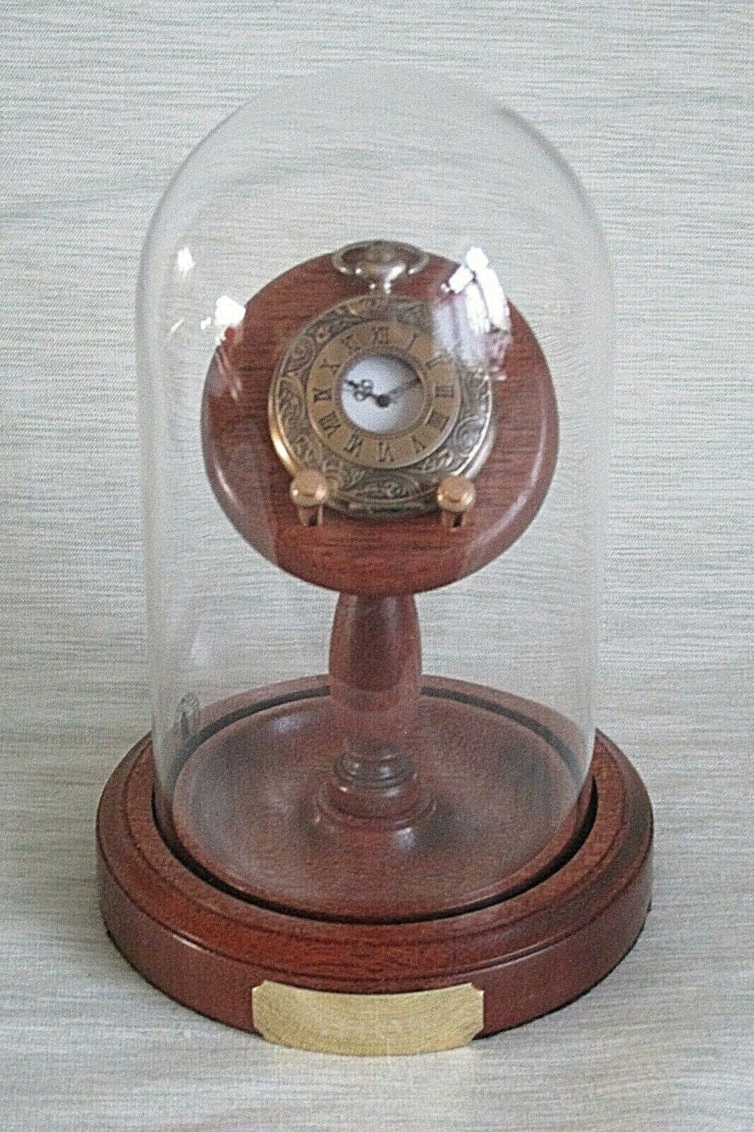 Engraved Pocket Watch Glass Display Dome, Hanger, Holder, in Mahogany ...