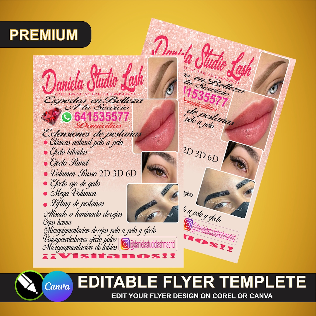 Beauty Flyer, DIY Flyer Template Design, Make up Flyer, Lash Tech Salon ...
