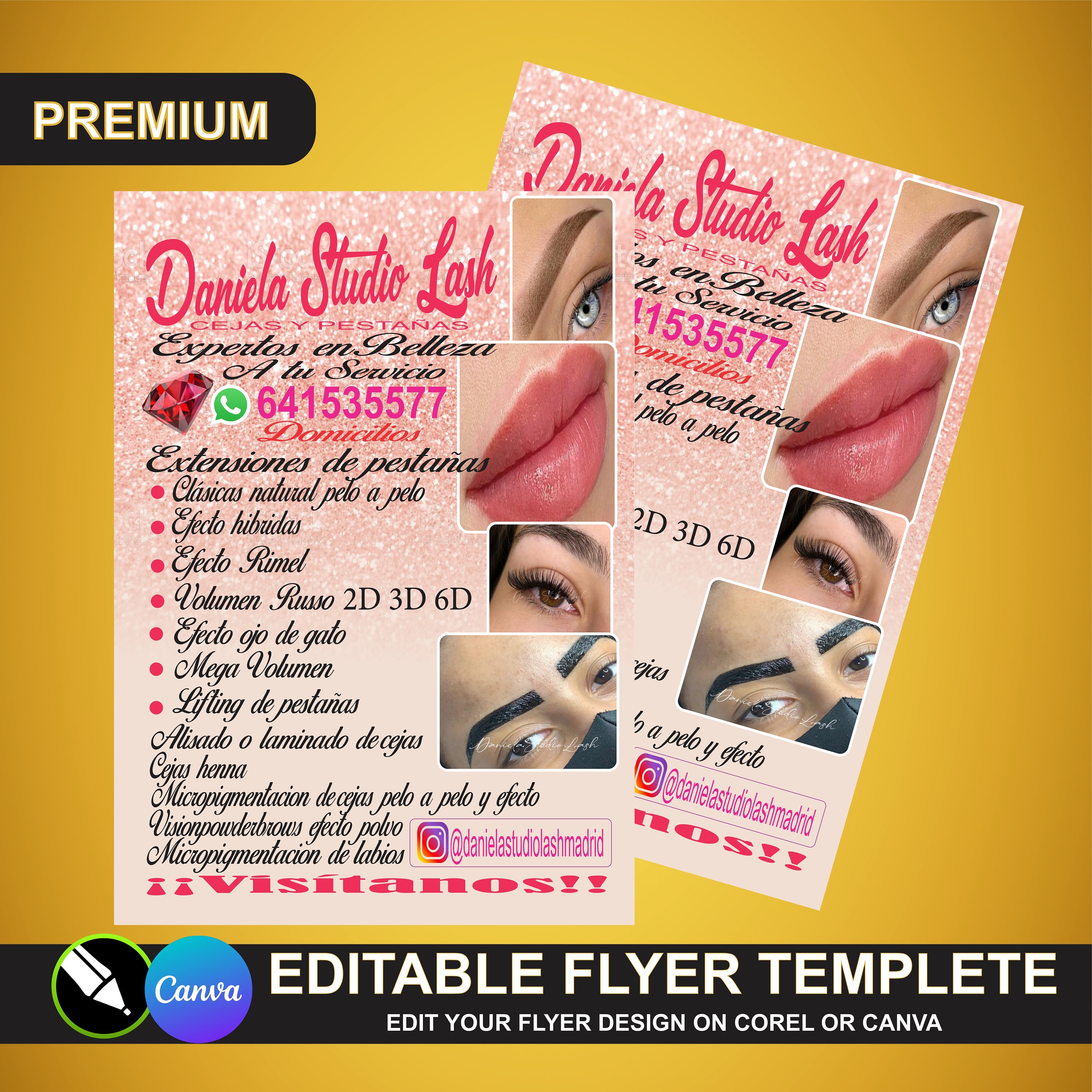 Beauty Flyer, DIY Flyer Template Design, Make up Flyer, Lash Tech Salon ...