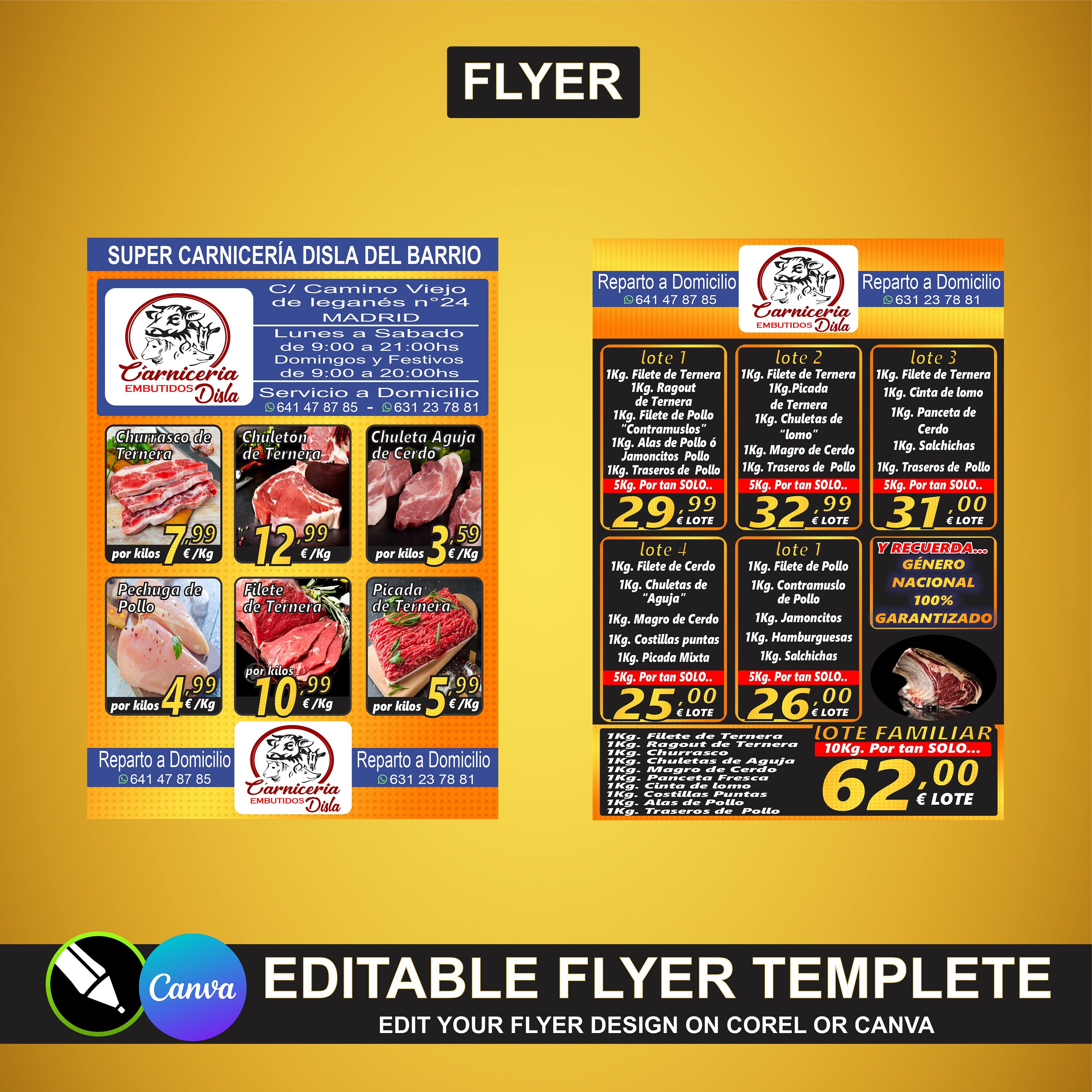 Butcher Shop Flyer, Template Design, Butcher Shop Flyer, Meat Product ...