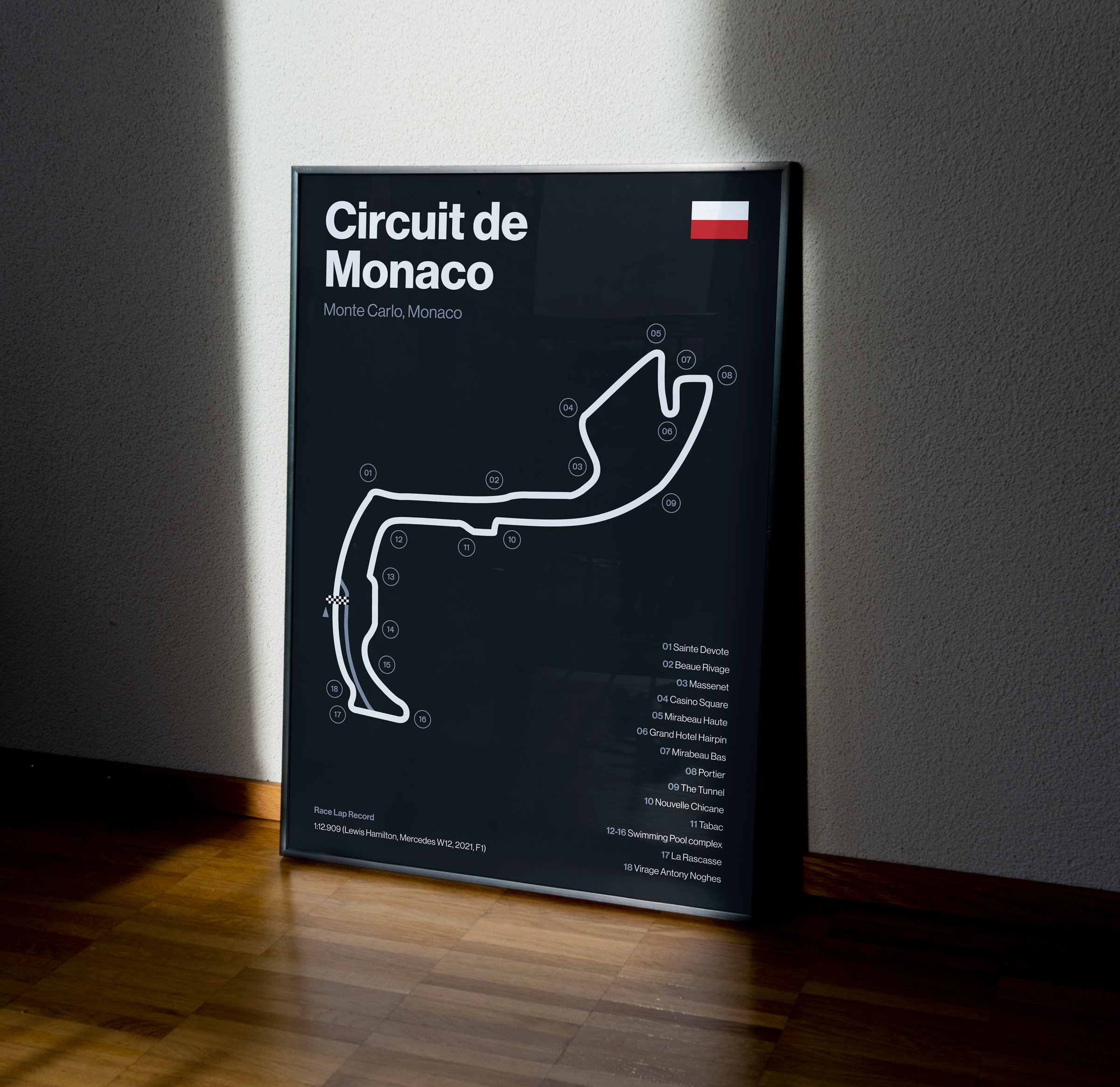 F1 Circuit Poster Monaco Monaco Circuit Print Monaco Track Map Poster ...