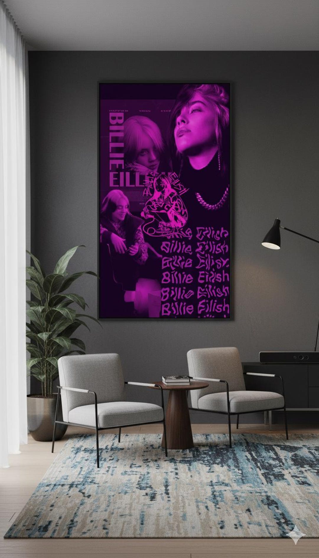 Billie Eilish Canvas Wall Art | Music Icon Poster Print | Modern Pop ...