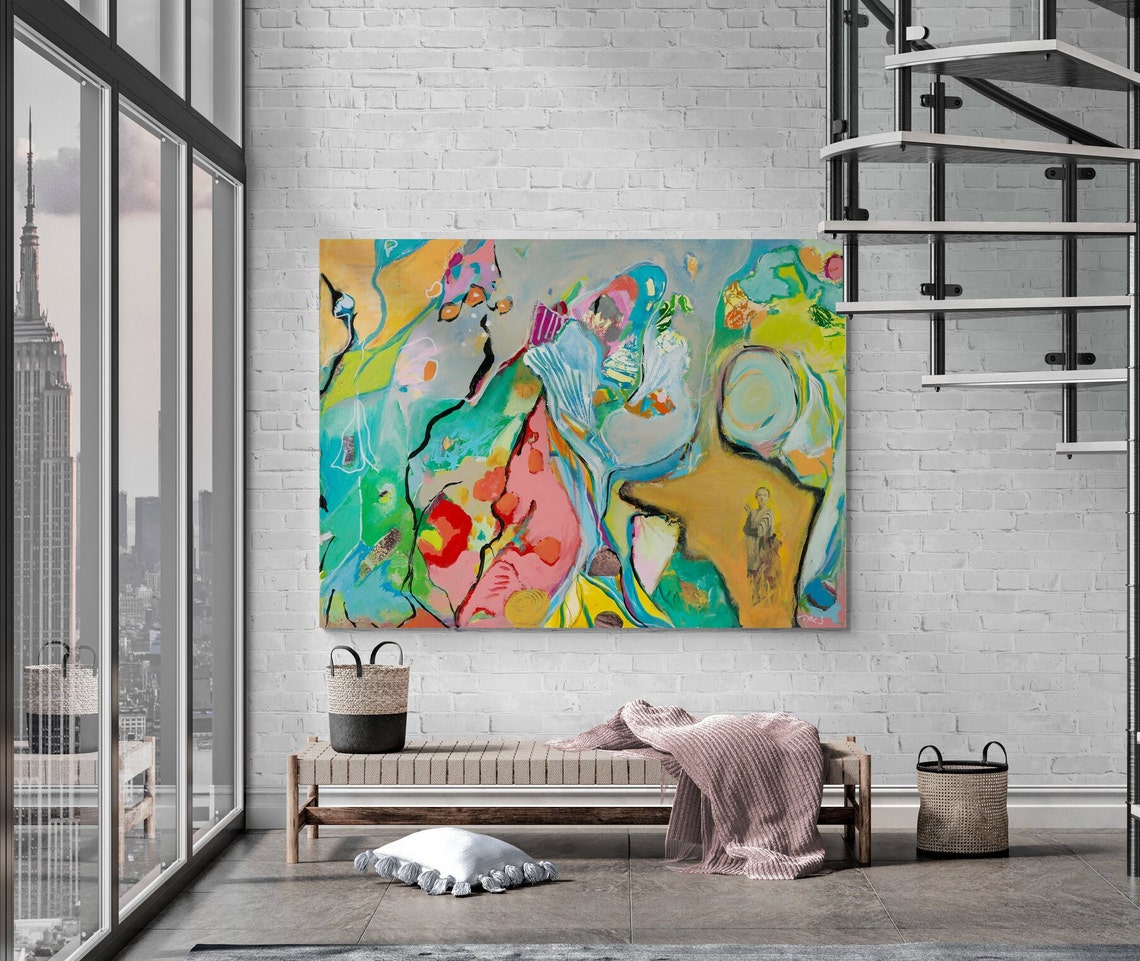 Abstract Wall Art Colorful Wall Art Canvas Art Colorful - Etsy