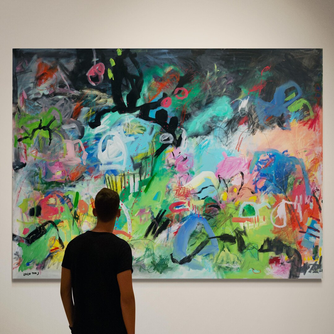 Oversized Abstract Modern Art Print on Canvas - Living Room Wall Decor ...