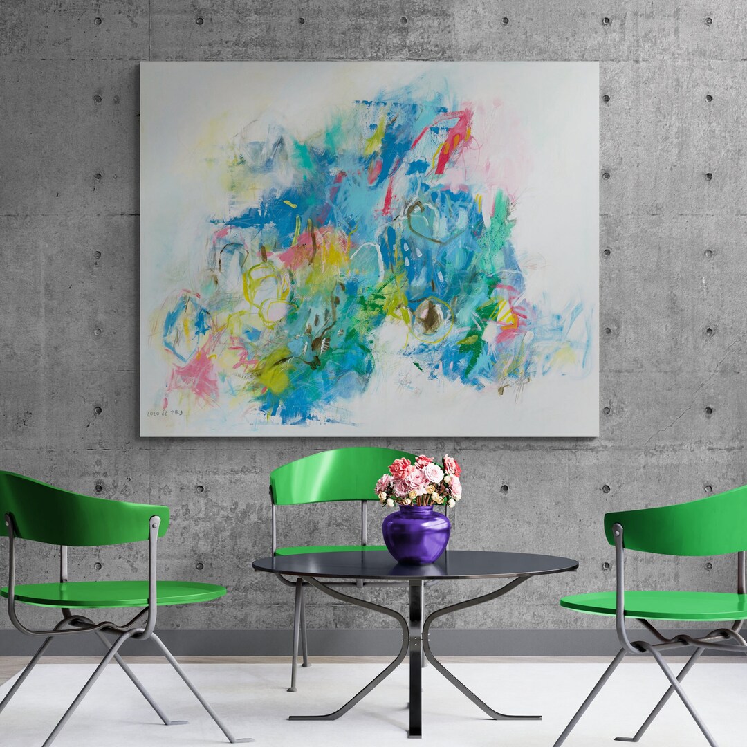 Abstract Wall Art on Canvas Pastel Canvas Wall Art Living - Etsy