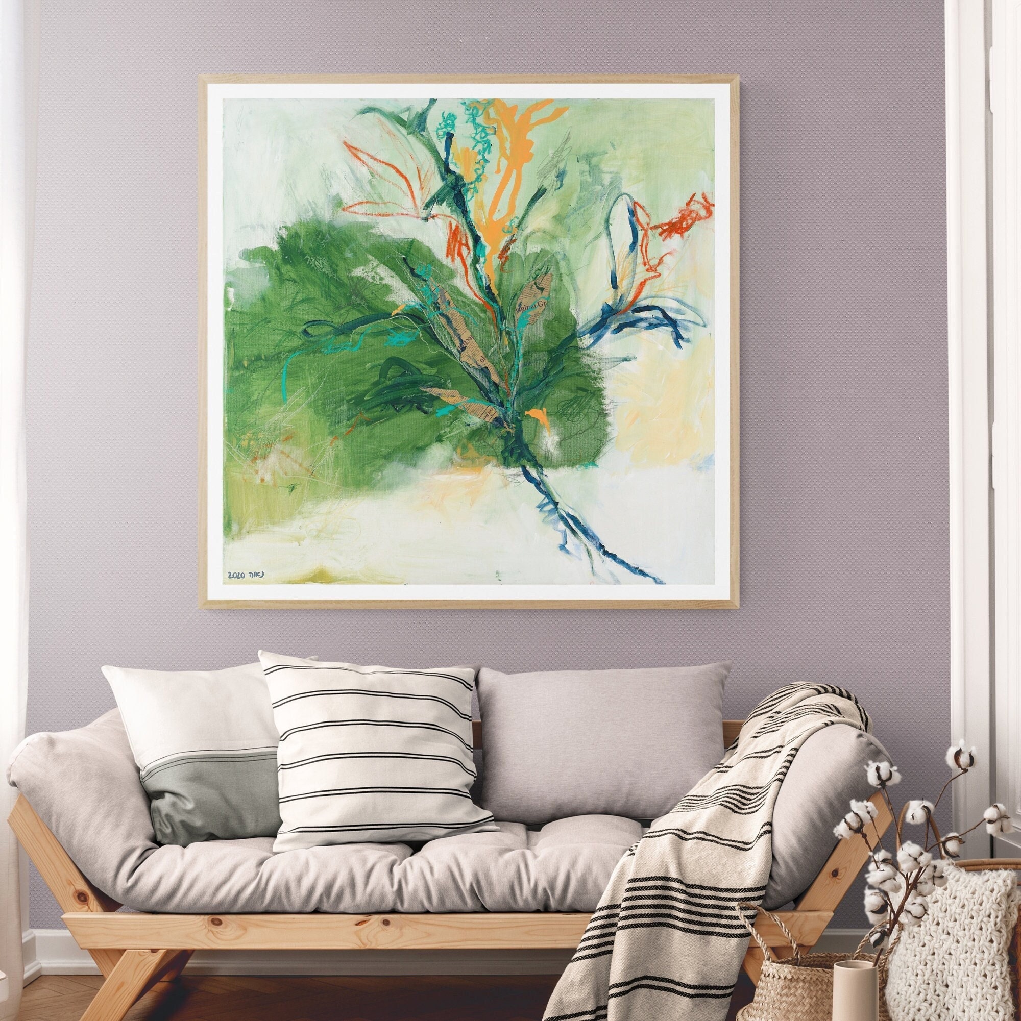 Colorful Canvas Wall Art,abstract Living Room Art,flower Collage Canvas ...