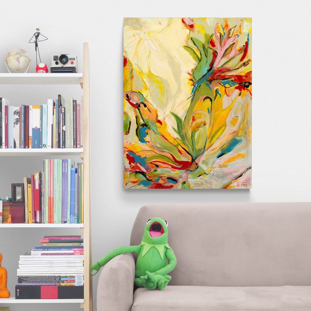 Original Abstract Print on Canvas Abstract Flower Artcanvas - Etsy