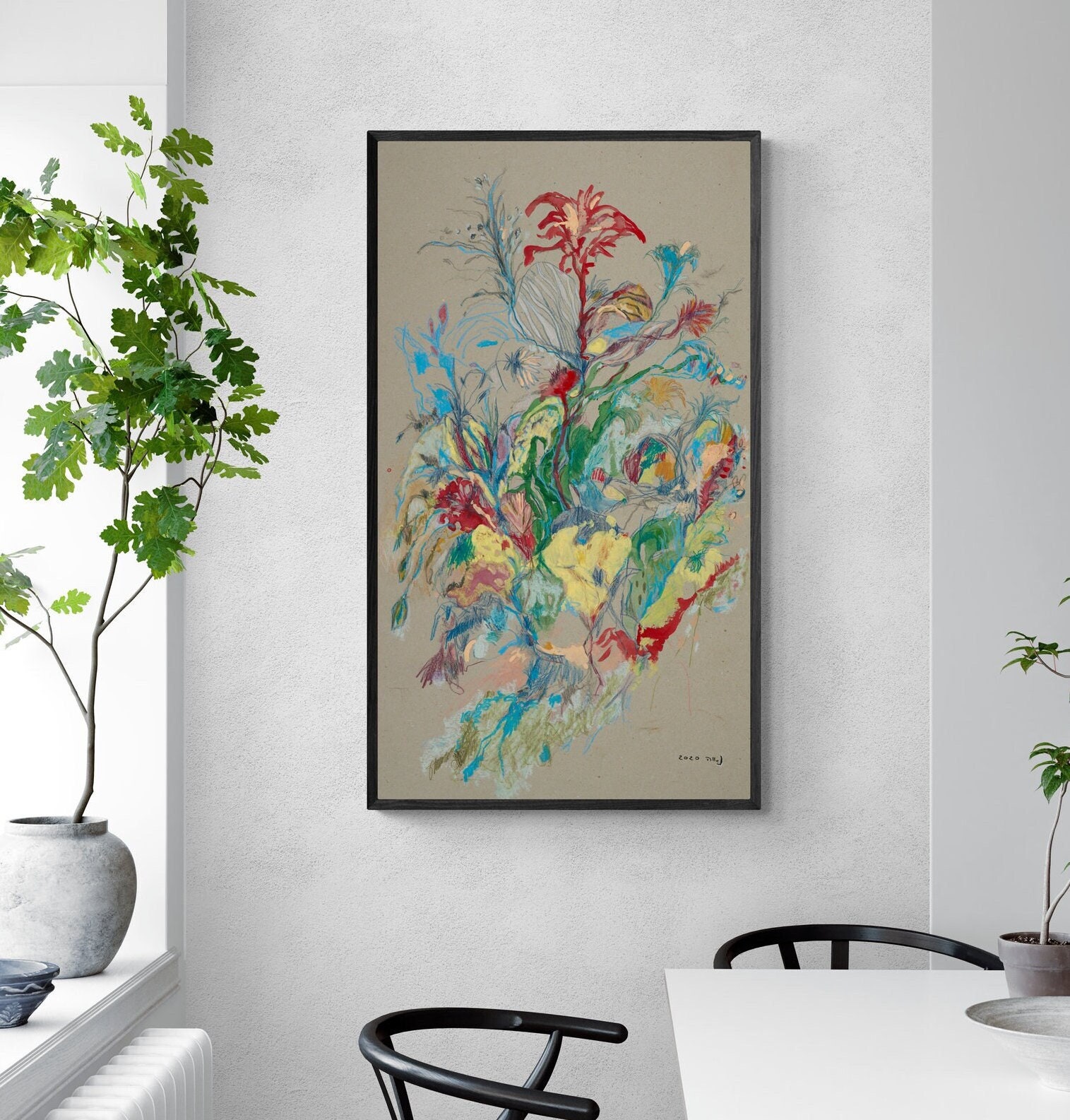 Flower Wall Art Colorful Wall Art Living Wall Art Bedroom - Etsy