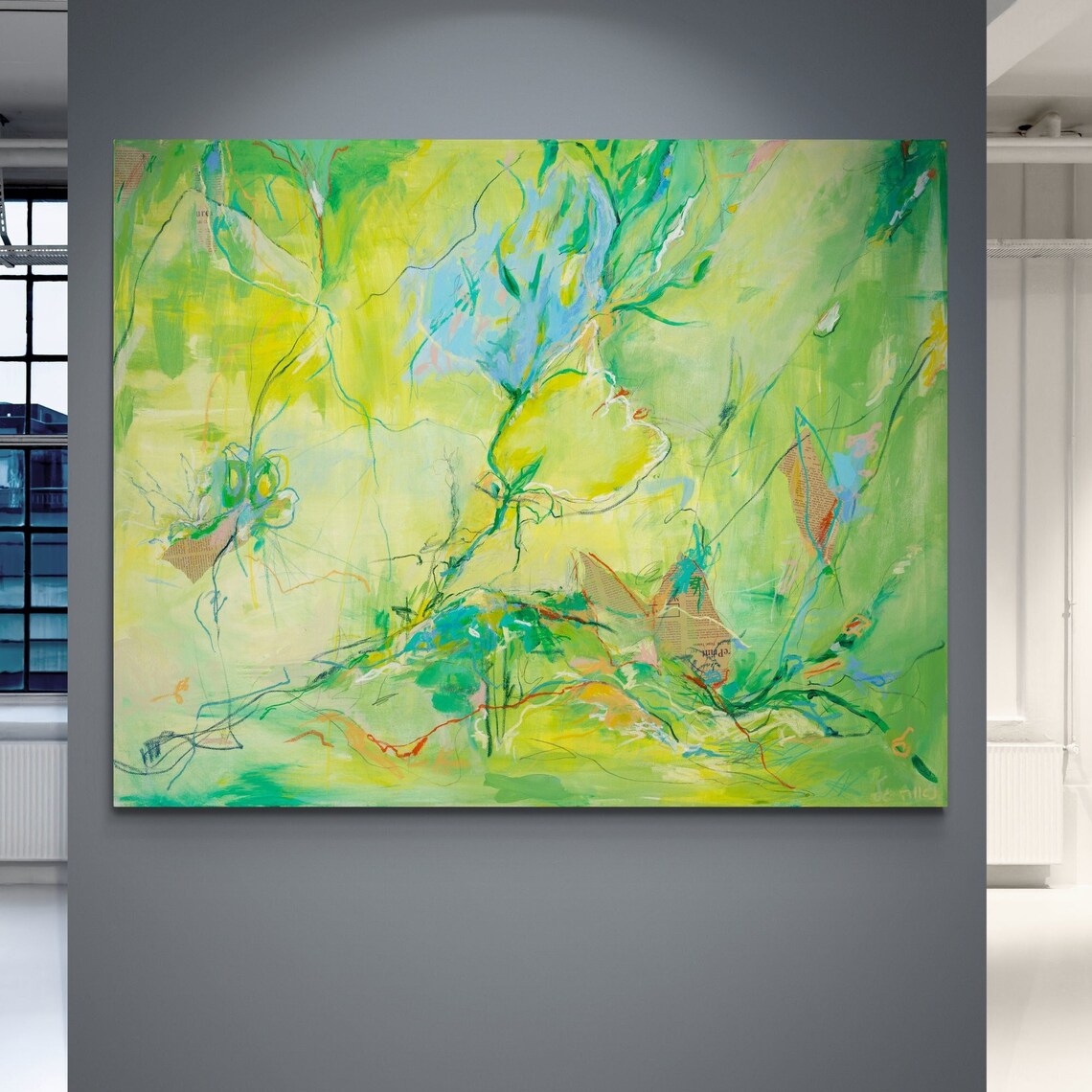 Green Abstract Canvas Abstract Large Wall Décor Wall Decor - Etsy