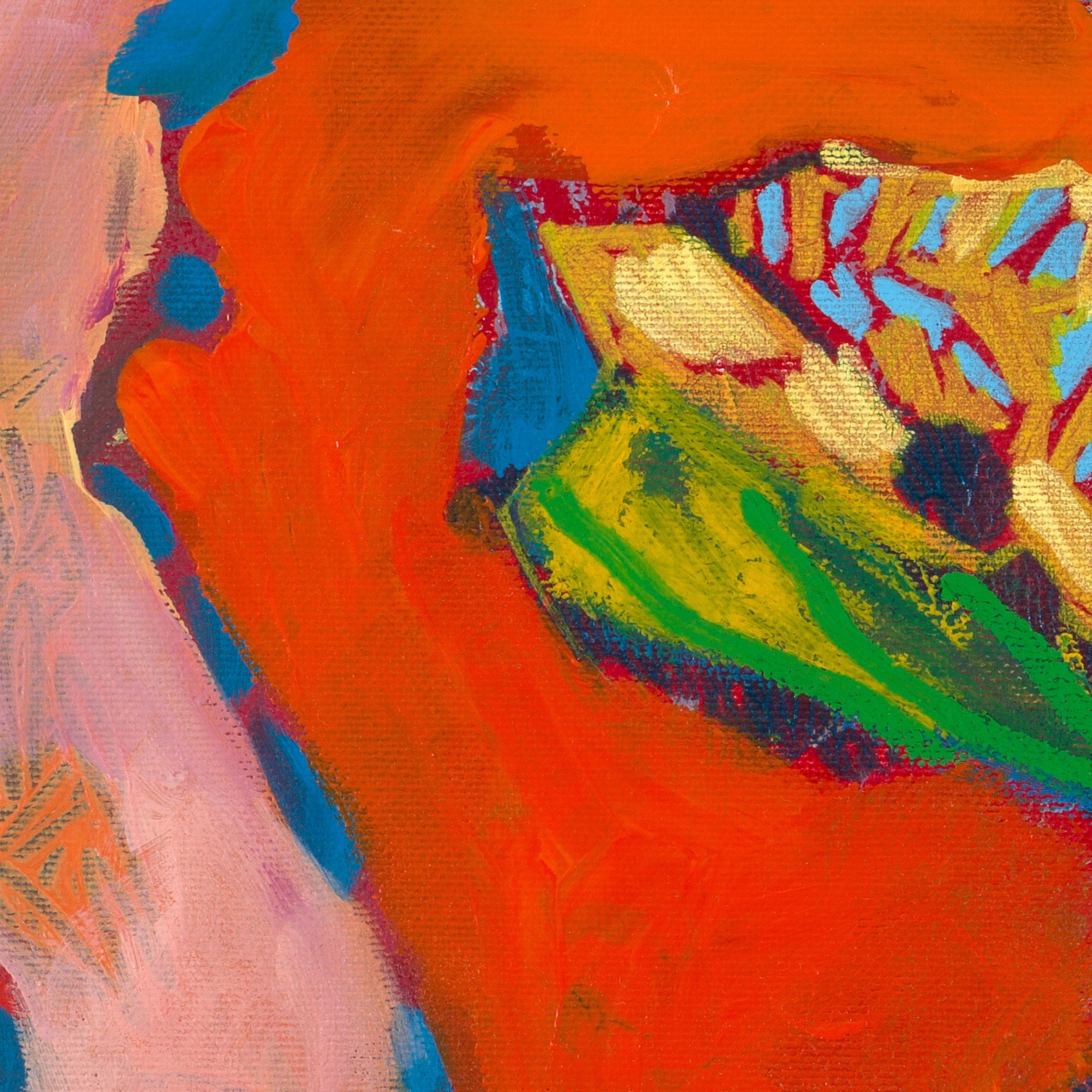 Red Canvas Wall Art,abstract Wall Art Canvas, Abstract Flower Print ...